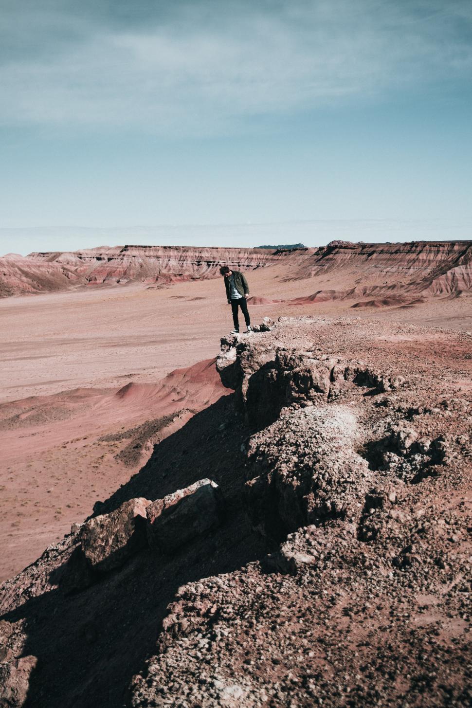 Free Stock Photo of A hiker peaks over a rocky edge | Download Free ...