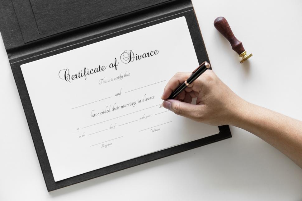 Free Stock Photo of Writing on the Certificate of Divorce | Download ...