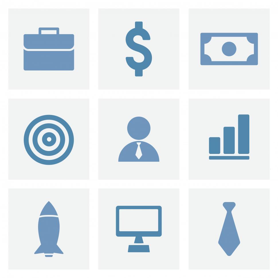 Free Stock Photo of A collection business and finance vector icons ...
