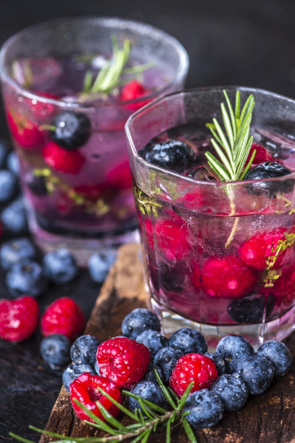 Free Stock Photo of Close up of chilled beverage with blueberry and ...