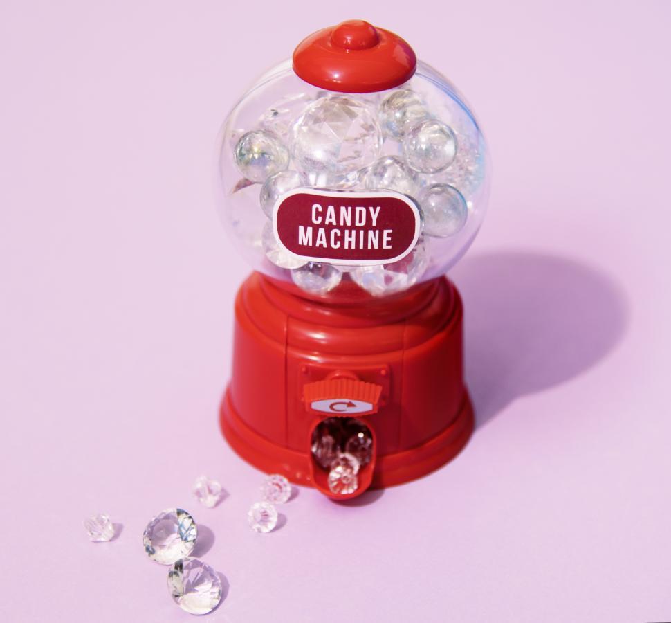 Free Stock Photo of A retro chewing gum machine filled with diamonds ...