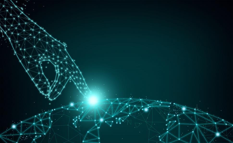 Free Stock Photo of Digital Network - Concept with Digital Hand ...