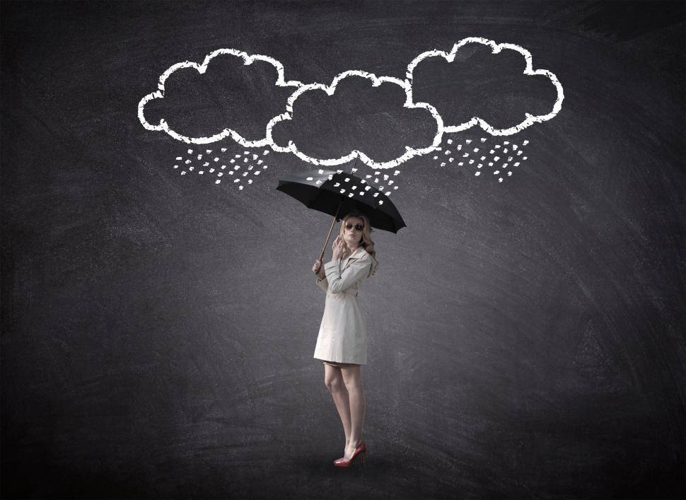 Free Stock Photo of Confident Woman Under Storm Clouds - Self ...