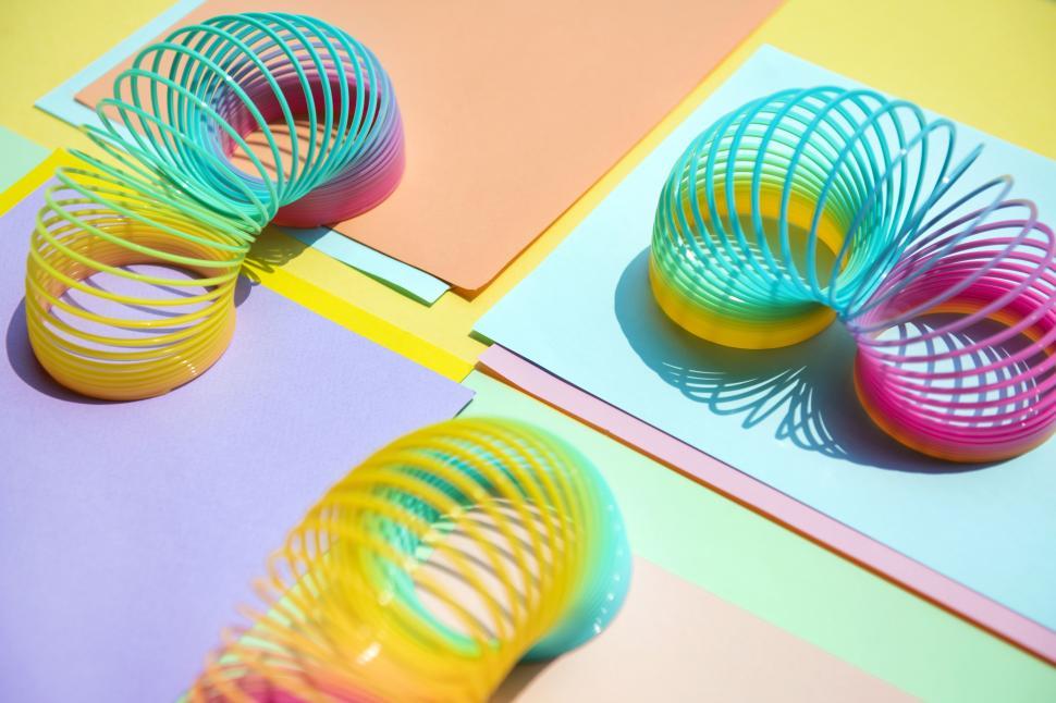 Free Stock Photo of Close up of colorful slinky toys | Download Free ...