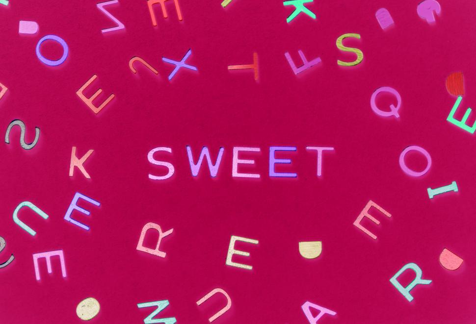 Free Stock Photo of Flat lay of the word SWEET written with alphabet ...