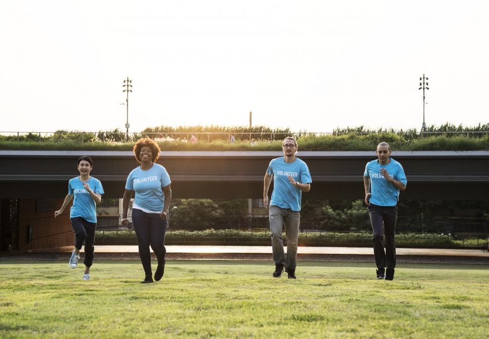 Free Stock Photo of A group of volunteers running to assist | Download ...