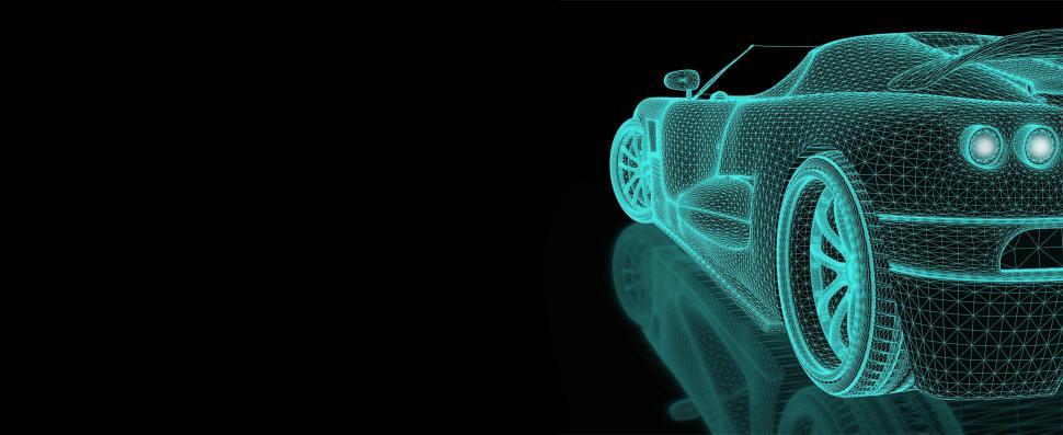 Free Stock Photo of Engineering Simulation - Car Mesh with Copyspace ...