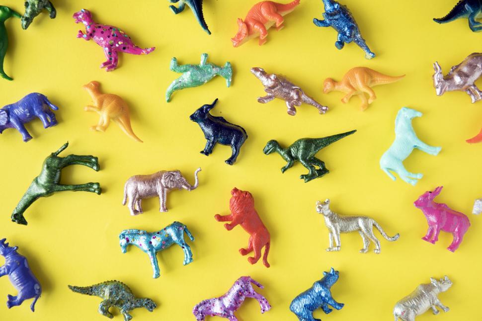 Free Stock Photo of Colorful toy animals on yellow surface | Download ...