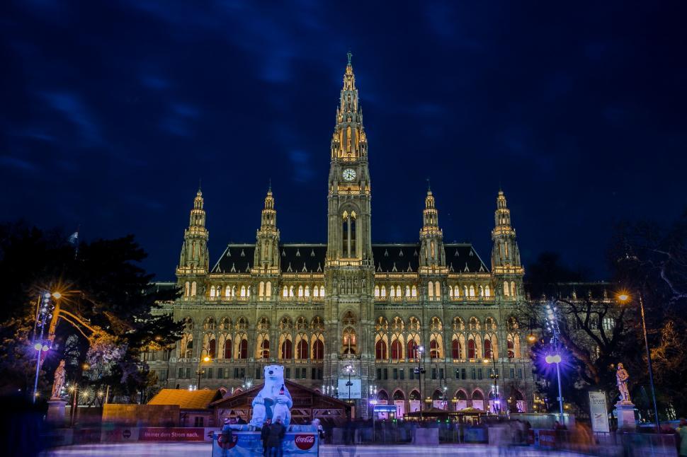 Free Stock Photo of town hall vienna town hall square skating space ...