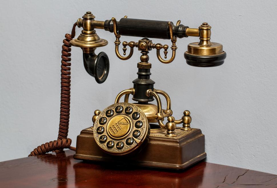 Free Stock Photo of Vintage Telephone on Wooden Table | Download Free ...
