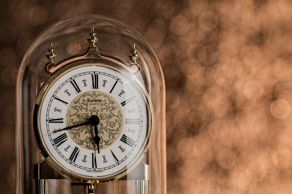 Free Stock Photo of Clock in Glass Case on Table | Download Free Images ...