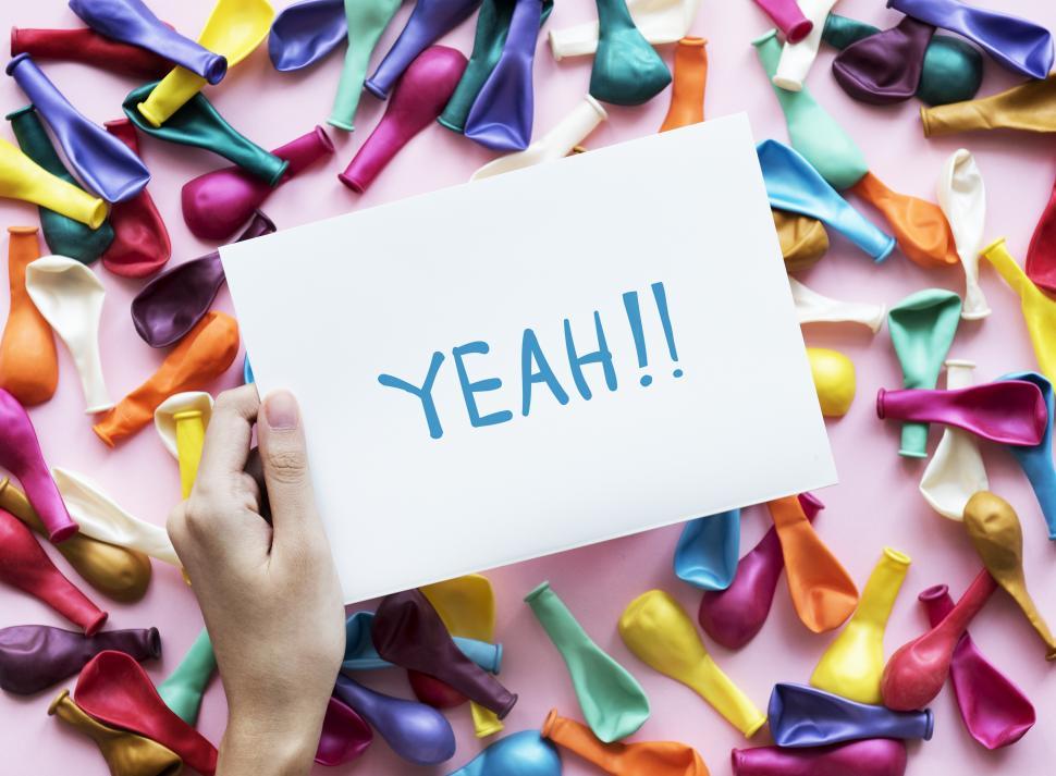 Free Stock Photo of Flat lay of a hand holding a white card with the ...