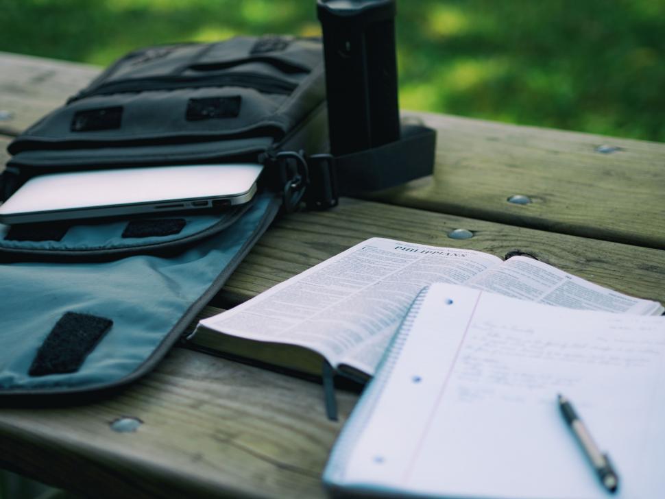 Free Stock Photo of Laptop Bag and paper notes | Download Free Images ...