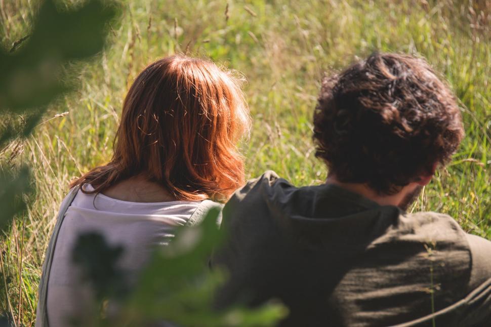 Free Stock Photo of Back side view of couple in grass | Download Free ...