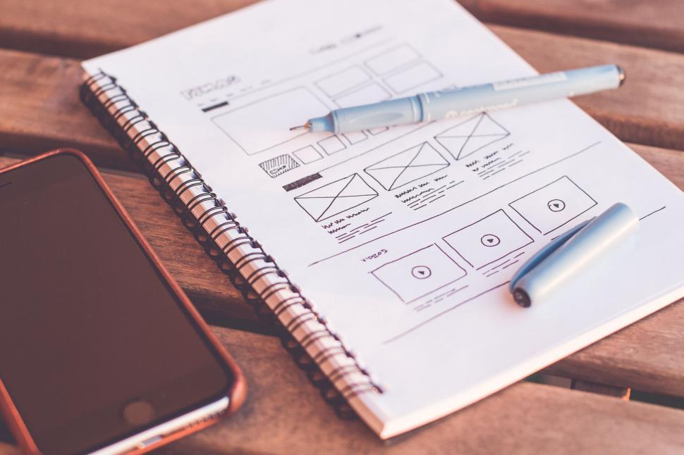 Free Stock Photo of iPhone and Notebook on wooden table | Download Free ...
