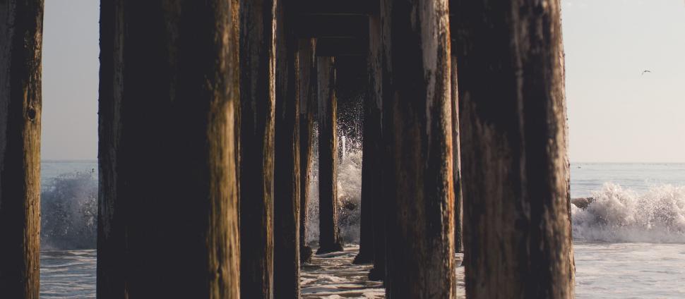 Free Stock Photo of Wooden Pillars and Ocean | Download Free Images and ...
