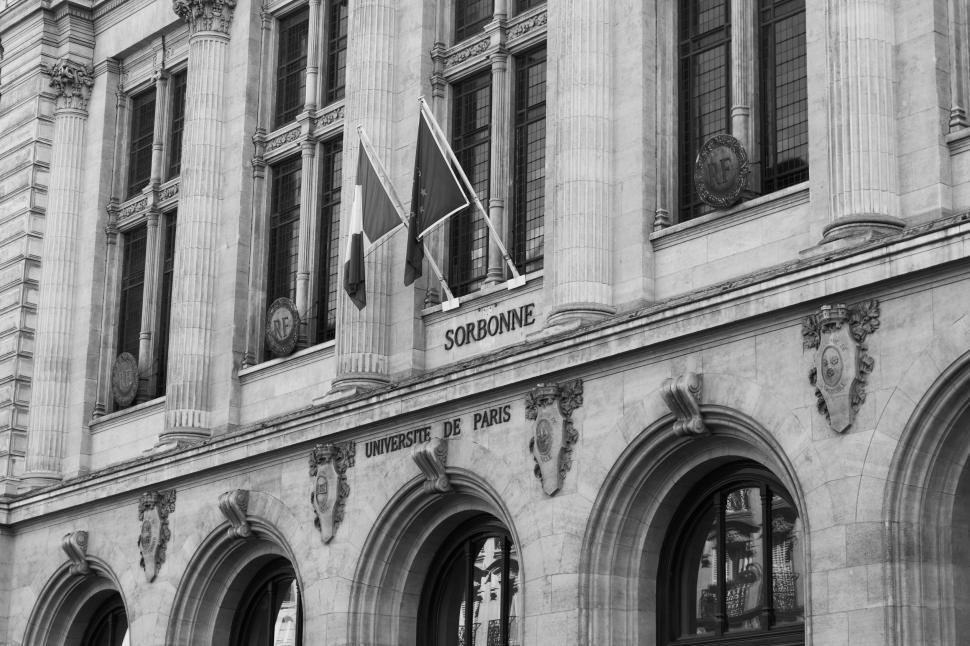 Free Stock Photo of Sorbonne university building in monochrome ...