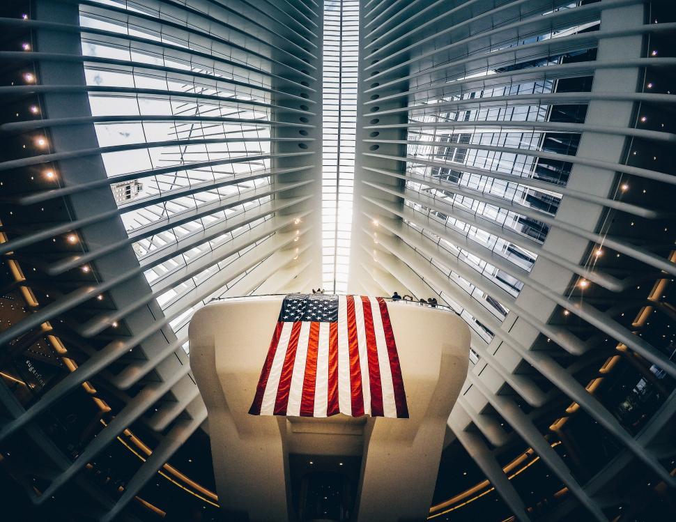 Free Stock Photo of Interior view of the Oculus with American Flag ...