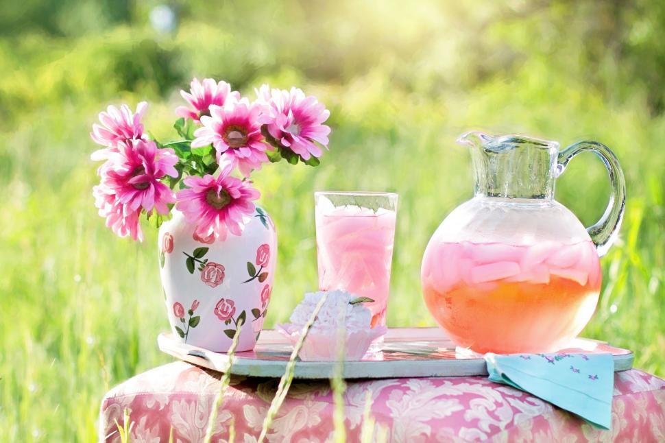 Free Stock Photo of Pink lemonade and flowers | Download Free Images ...