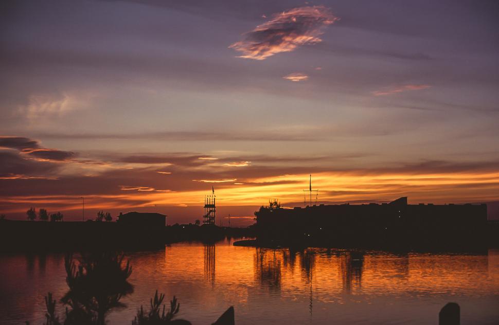 Free Stock Photo of Sunset Over Beach Development | Download Free ...