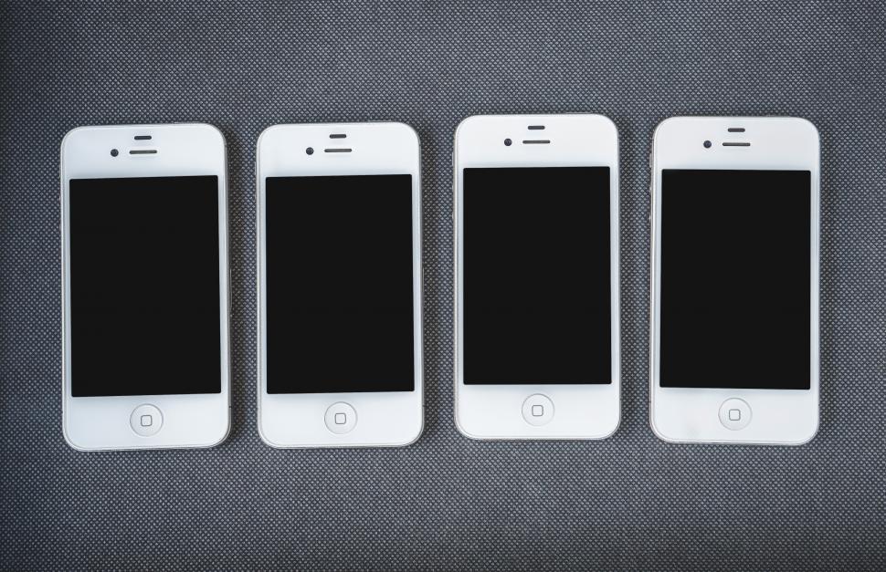 Free Stock Photo of Overhead view of four smart phones | Download Free ...