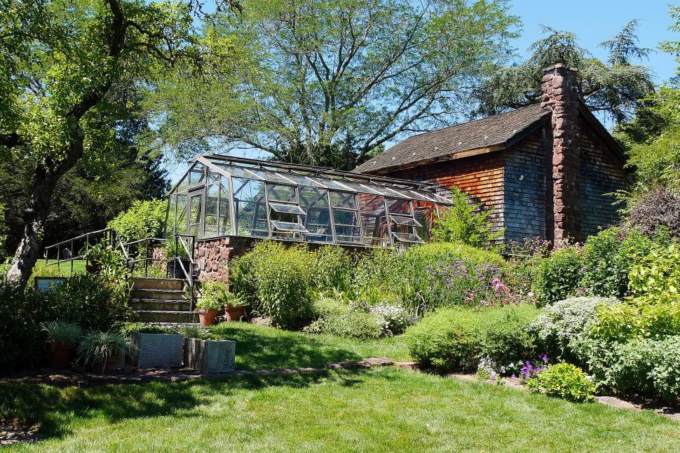 Free Stock Photo of Cedar Siding House With Greenhouse | Download Free ...