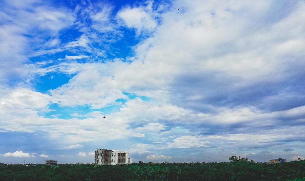 Free Stock Photo of Big blue sky and green nature meets each other ...