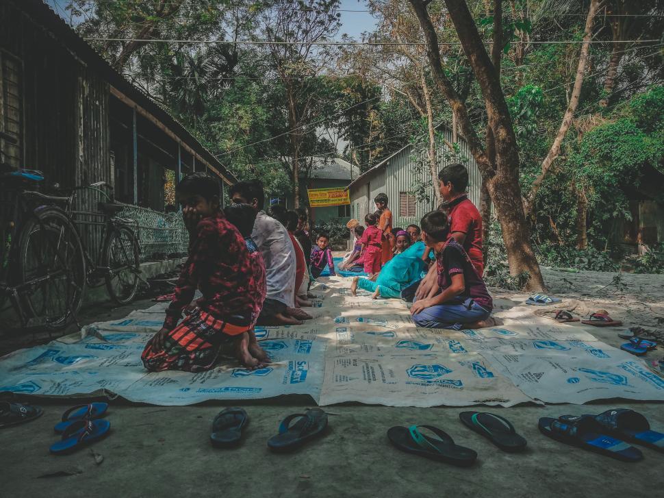 Free Stock Photo of Prayer about to start in a village mosque ...