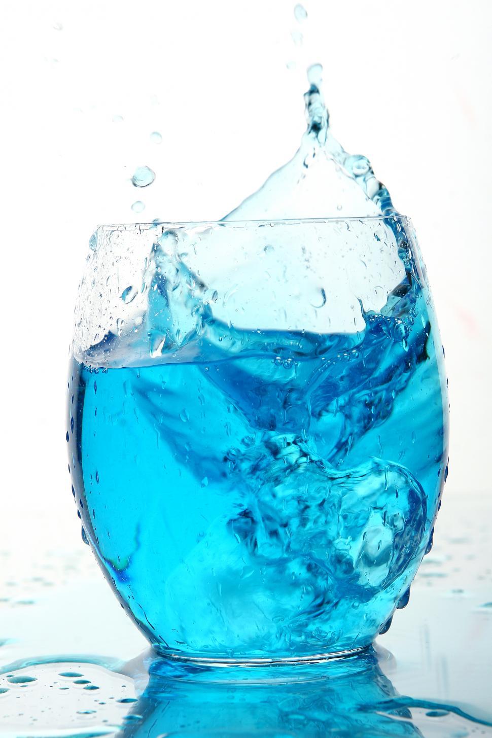 Free Stock Photo of Ice splashes into blue beverage | Download Free ...