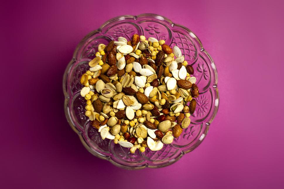 Free Stock Photo of Full shot of a dry fruits in a colorful environment ...