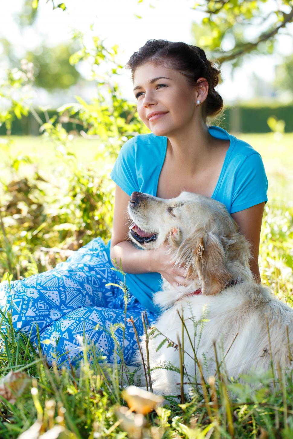 Free Stock Photo of Young woman with her dog companion | Download Free ...