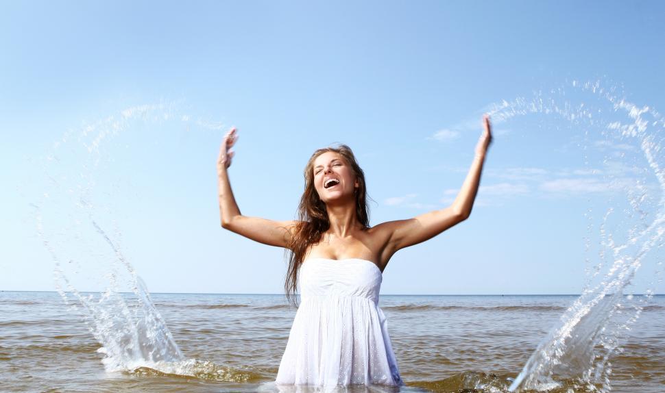 Free Stock Photo of Woman splashing in the ocea | Download Free Images ...