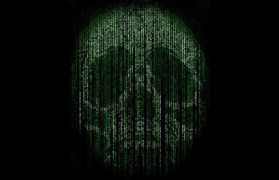 Free Stock Photo of Skull Formed by Computer Code - Cyber Crime Concept ...
