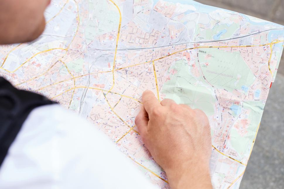 Free Stock Photo of Man with a paper city map | Download Free Images ...