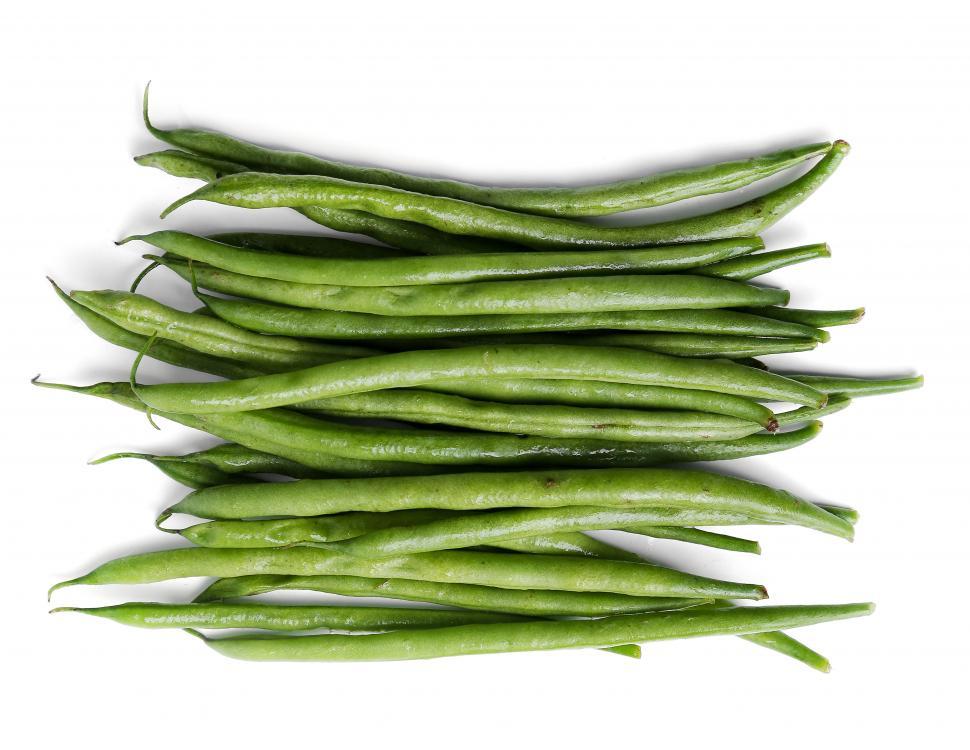 Free Stock Photo of Green beans, aligned on bright white background ...