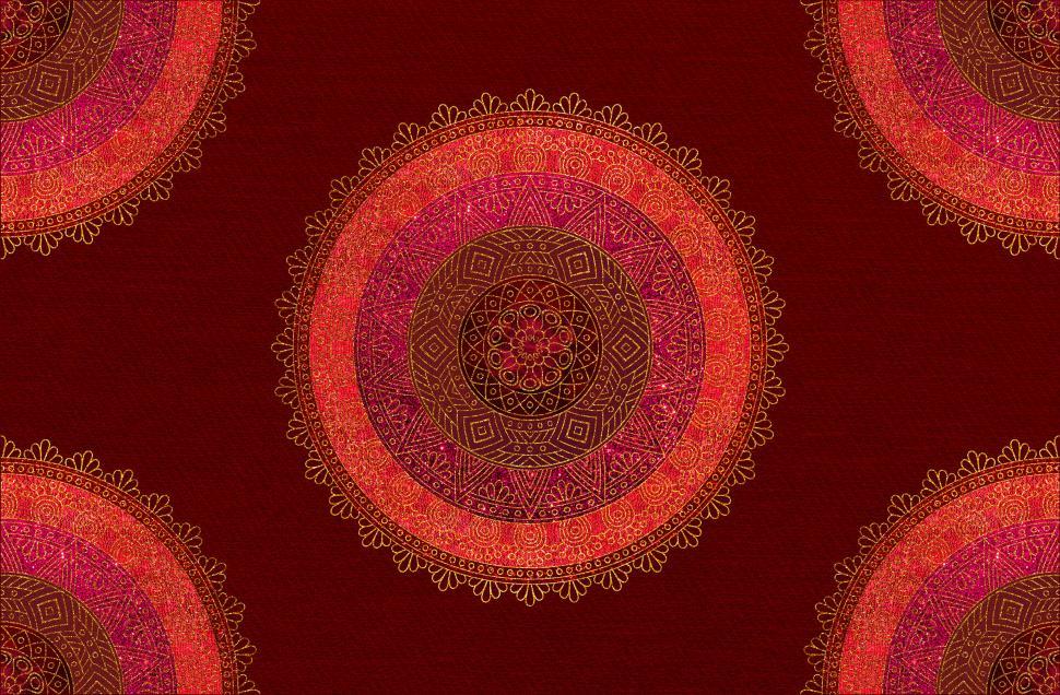 Free Stock Photo of Golden Mandala on Red Background - Gilded Texture ...