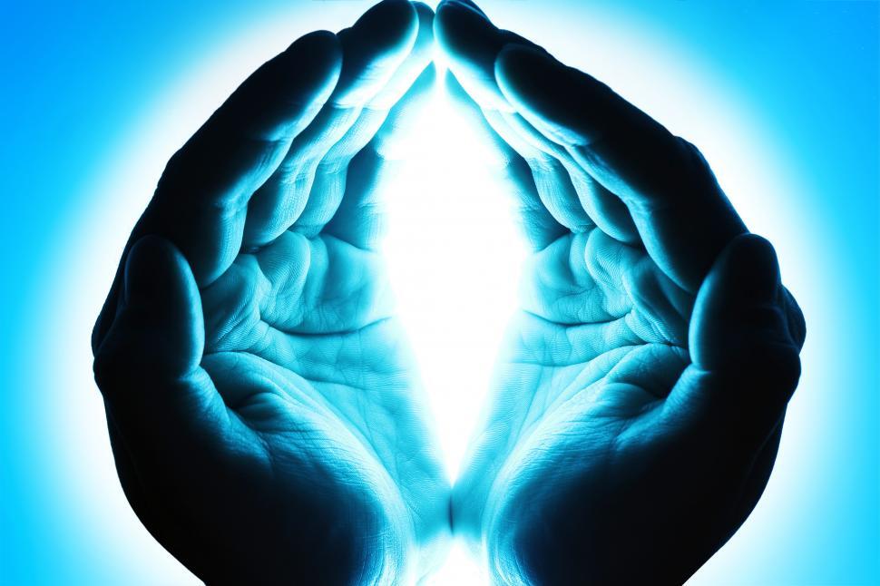Free Stock Photo of Cupped hands in blue light | Download Free Images ...