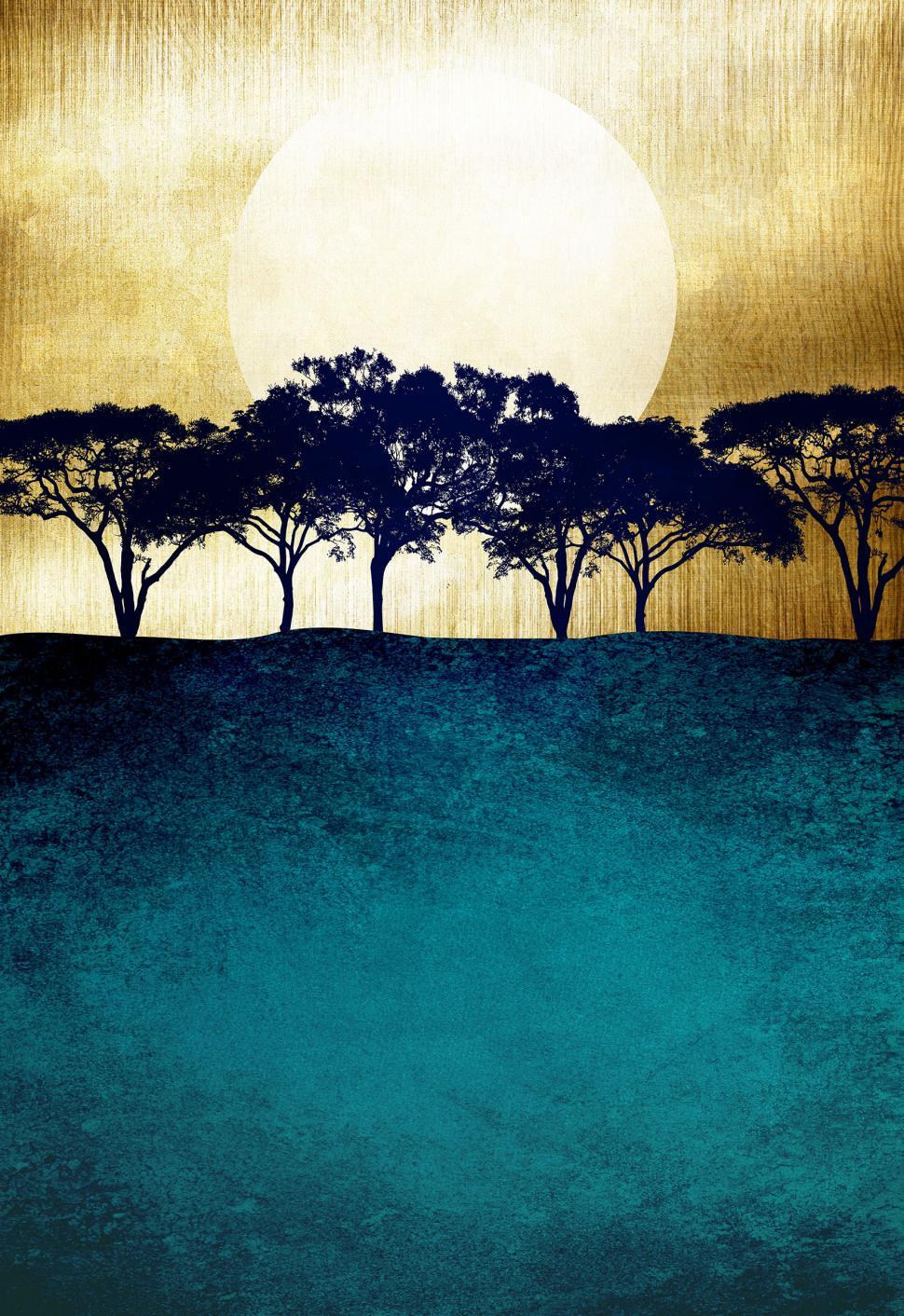 Free Stock Photo of Sunset Over the Forest - Metallic Landscape ...