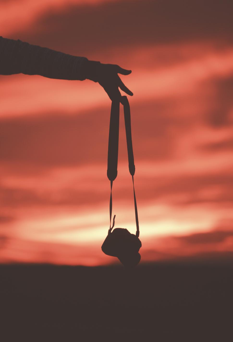 Free Stock Photo of Hand and camera with sunset sky | Download Free ...