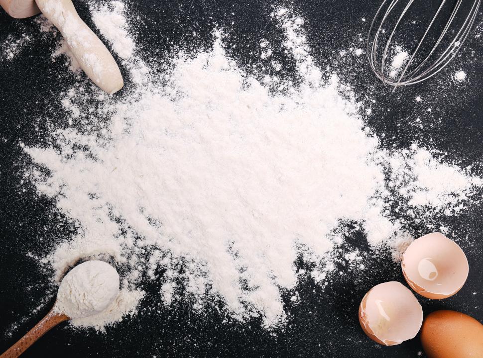 Free Stock Photo of Flour on the workbench with cooking elements ...