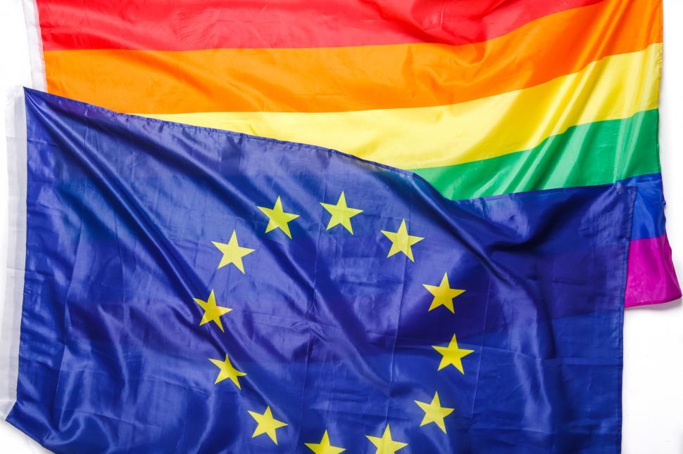 Free Stock Photo of Flag of the European Union and LGBT Pride Rainbow ...