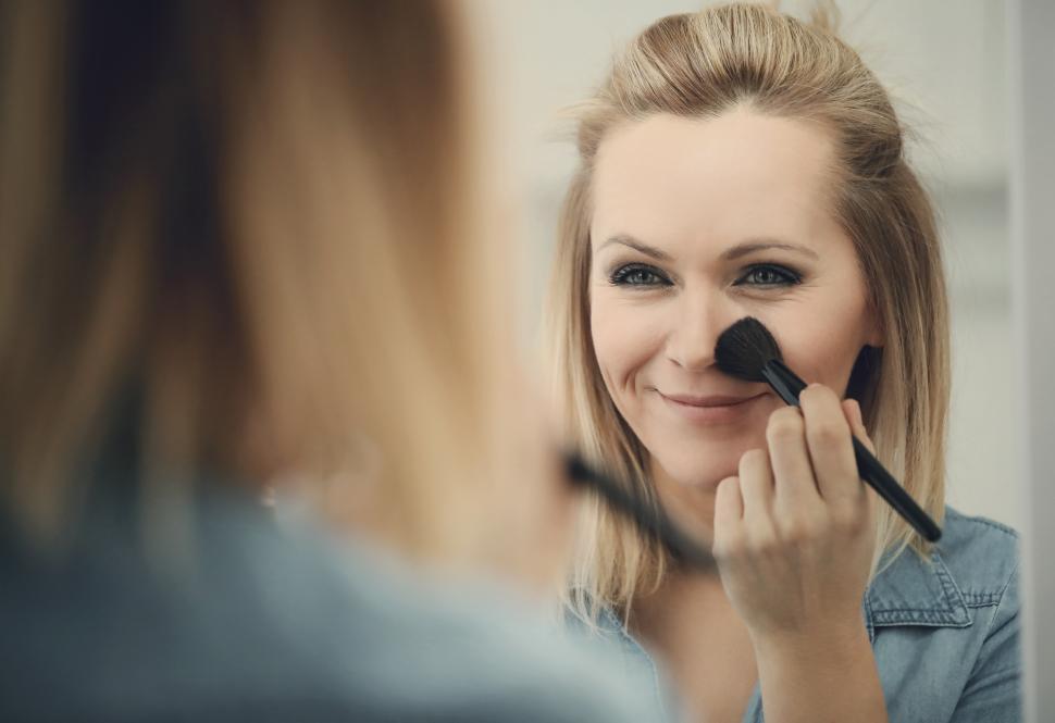 Free Stock Photo of Woman using makeup brush | Download Free Images and ...