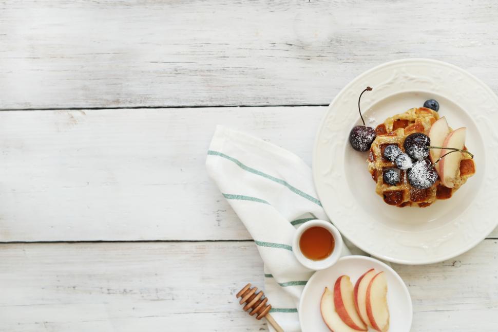 Free Stock Photo of Waffles on white wooden table | Download Free ...