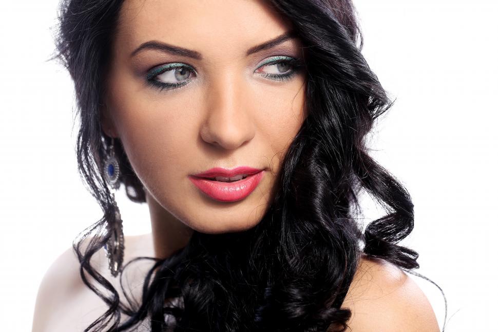 Free Stock Photo of Woman with beautiful face and glamorous makeup ...