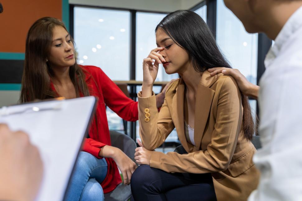 Free Stock Photo of Psychiatrist advising woman while sitting in clinic ...
