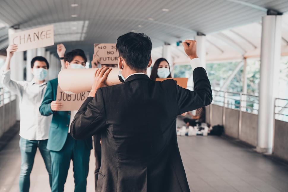 Free Stock Photo of Group of activists with banners protesting for ...