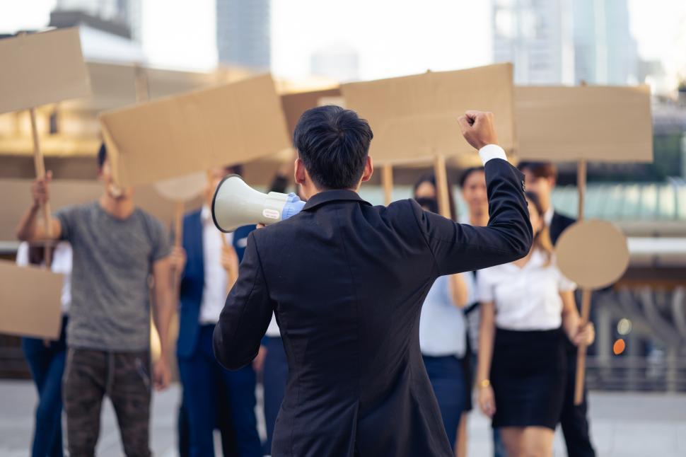 Free Stock Photo of Street protests - fill in your own message ...