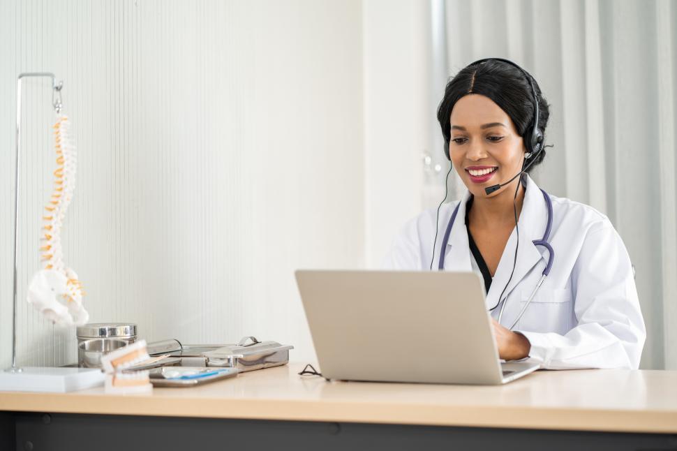 Free Stock Photo of Doctor in headset taking calls | Download Free ...