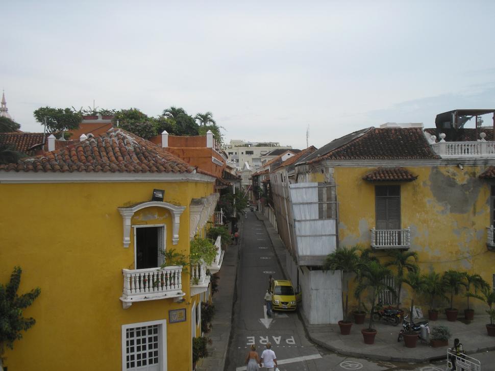 Free Stock Photo of City Street With Yellow Buildings | Download Free ...