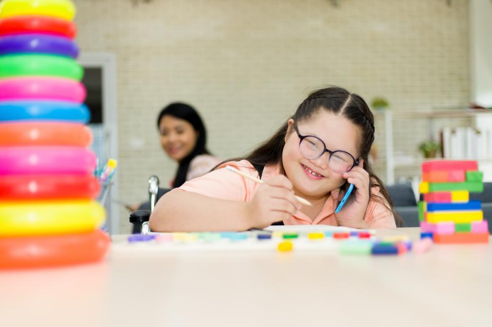 Free Stock Photo of Autistic girl learning at home | Download Free ...